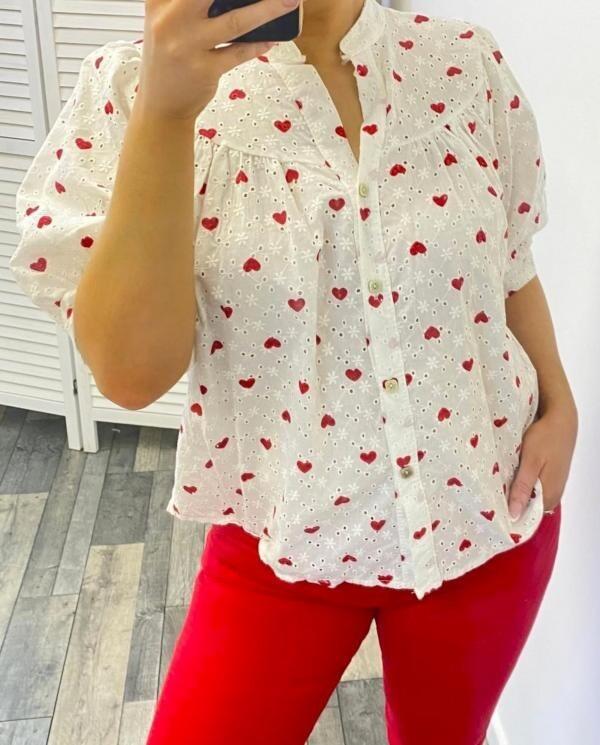 Broderie heart blouse