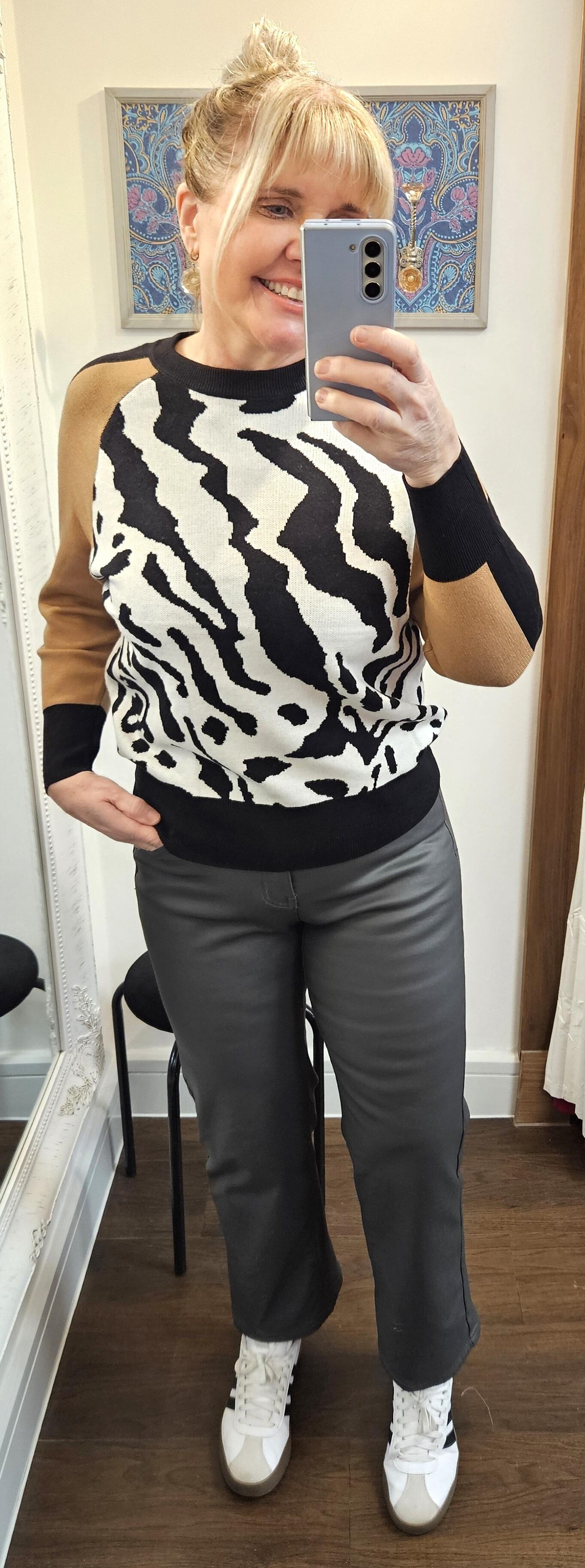 Luxe animal print jumper