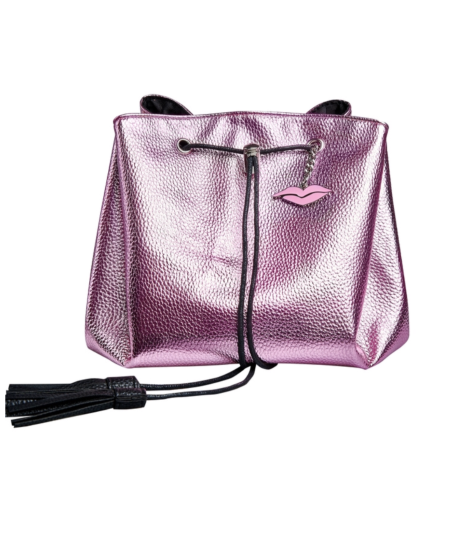 Metallic pink make up bag