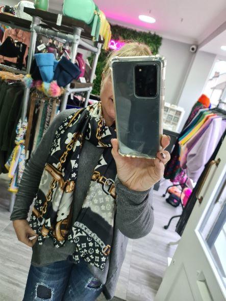 Satin designer inspired scarf