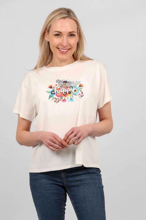 White bee happy tee