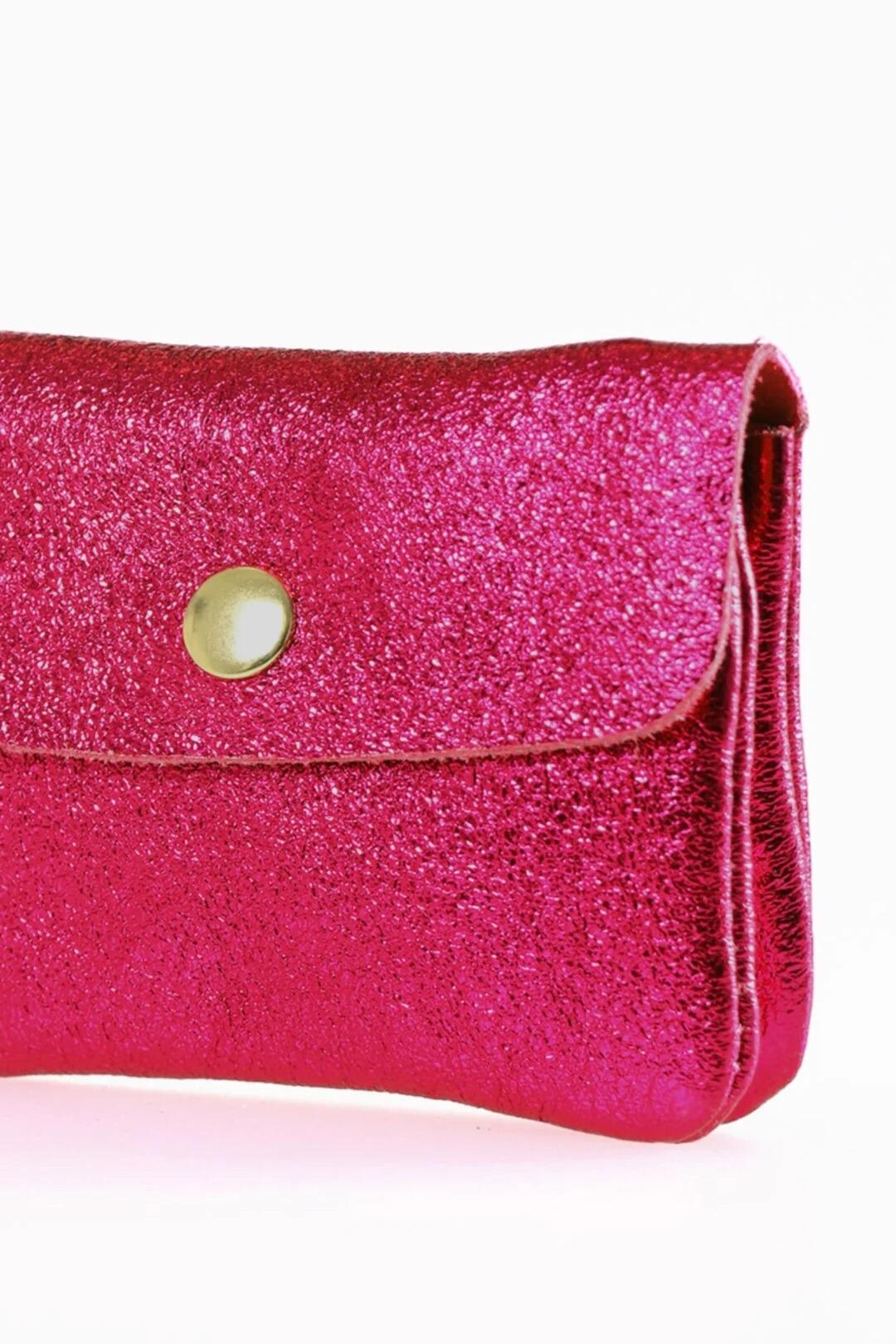 Metallic leather coin purse
