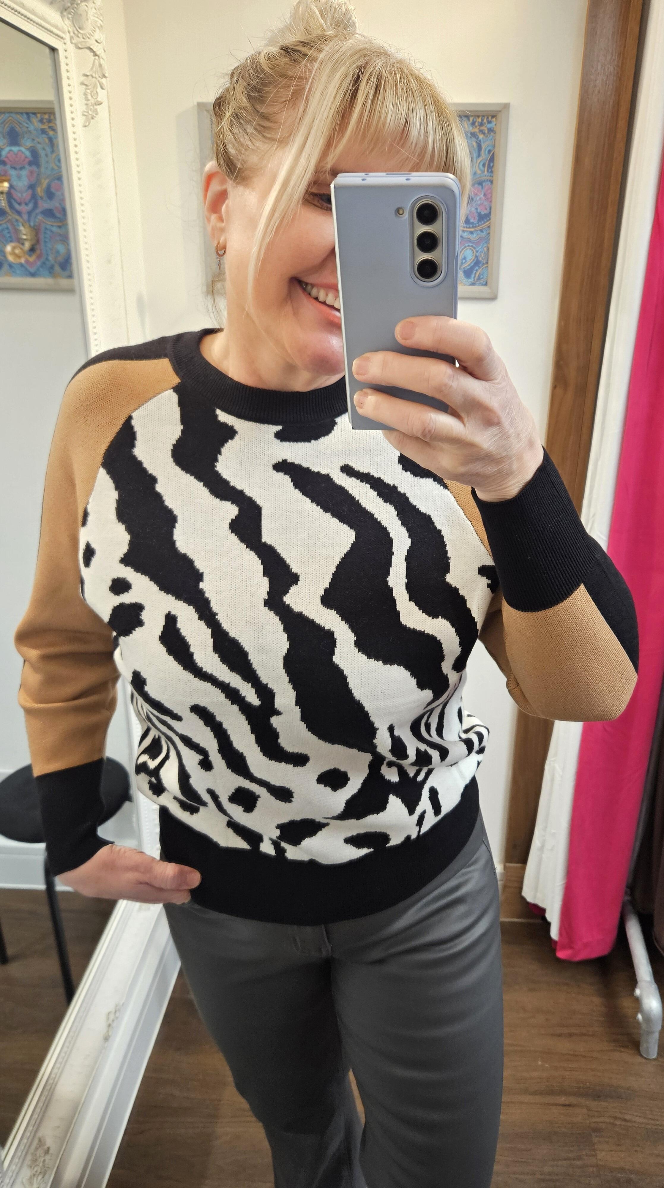 Luxe animal print jumper