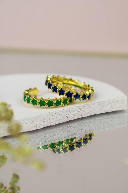 Enamel star ring