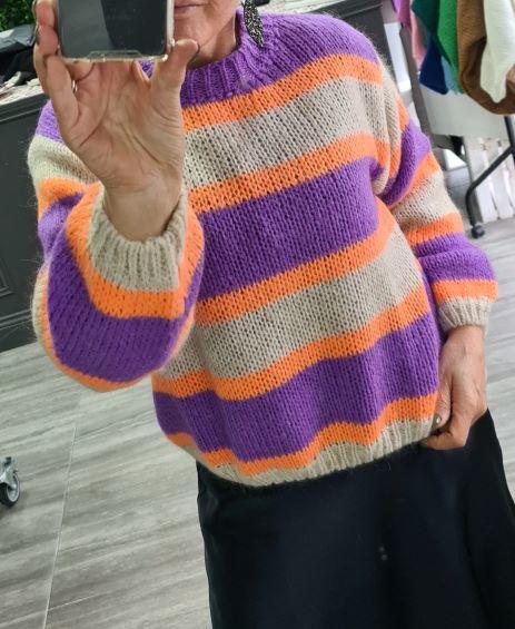 Neon stripe jumper
