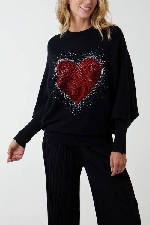 Diamante heart jumper