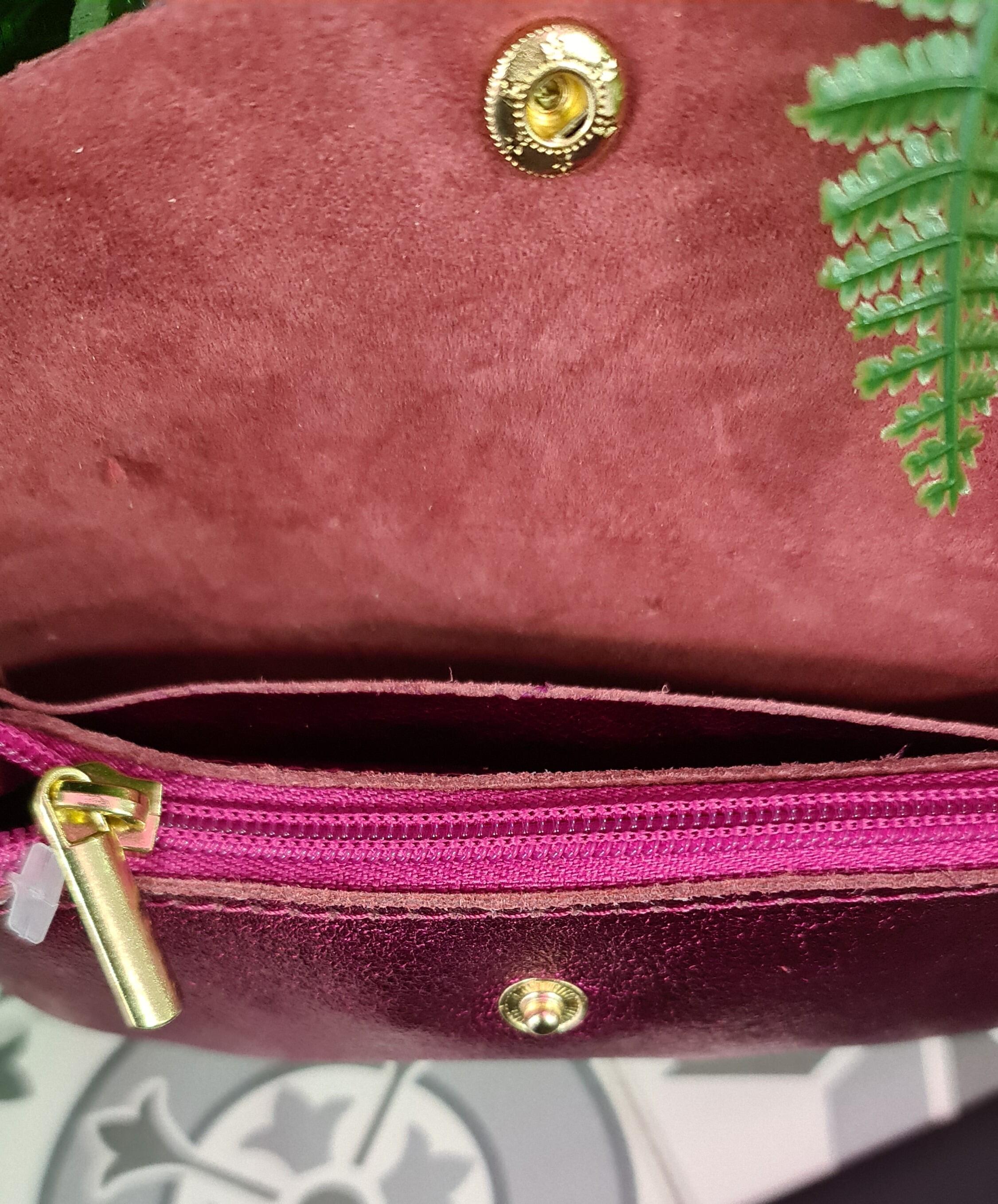 Metallic leather coin purse