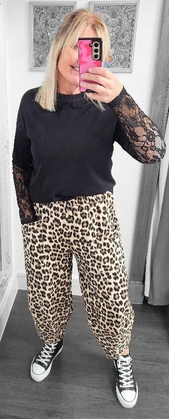 Animal print cocoon pocket jogger