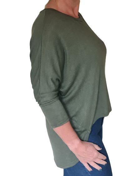 Plain drop hem oversized top