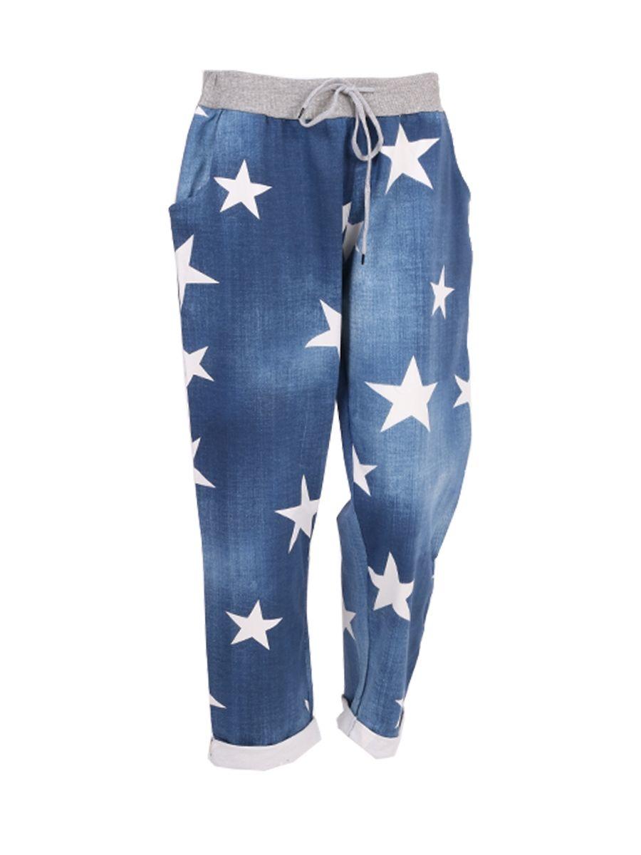 Star print cotton trouser
