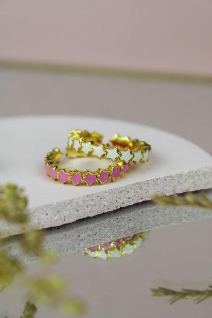 Enamel star ring