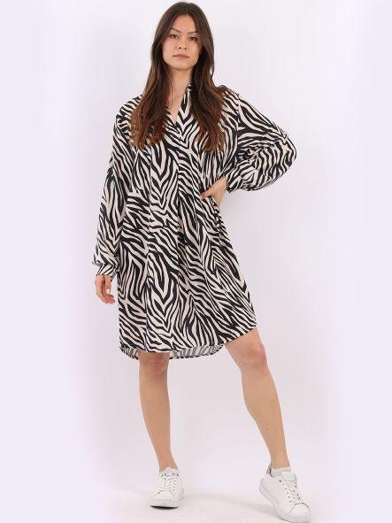 Zebra print midi dress