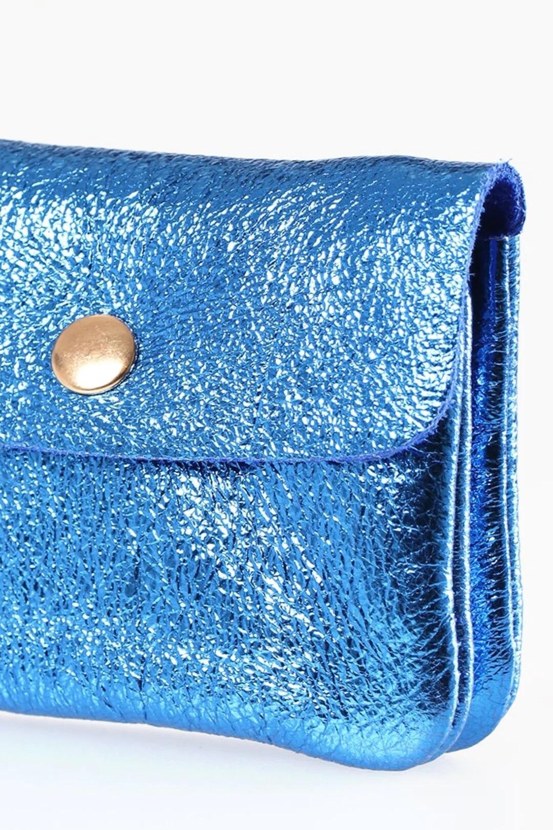 Metallic leather coin purse