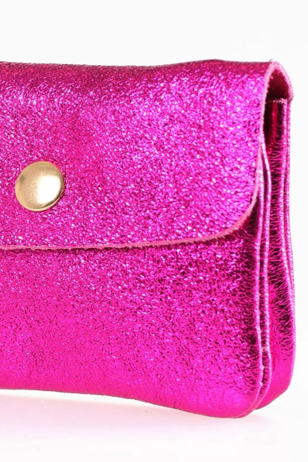 Metallic leather coin purse