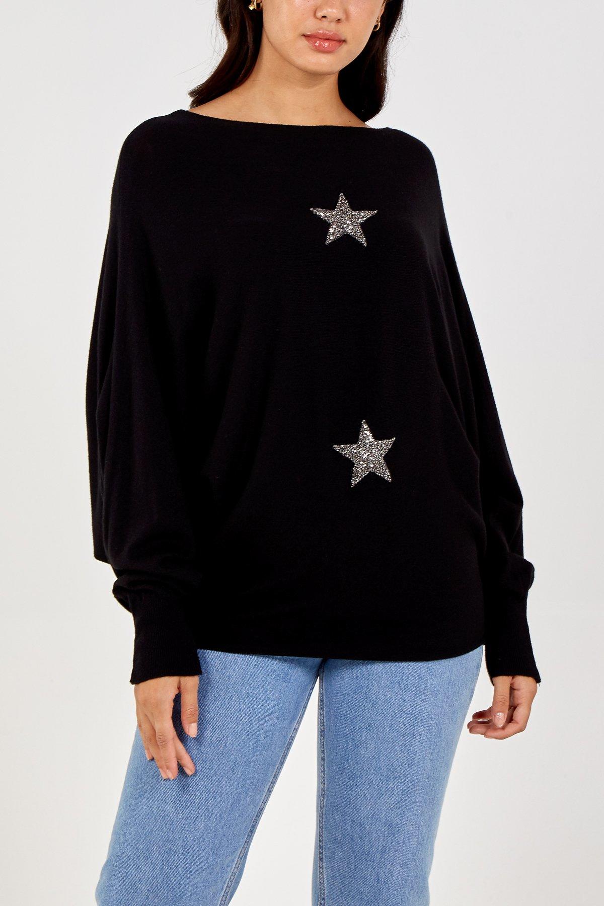 Sparkle star batwing jumper