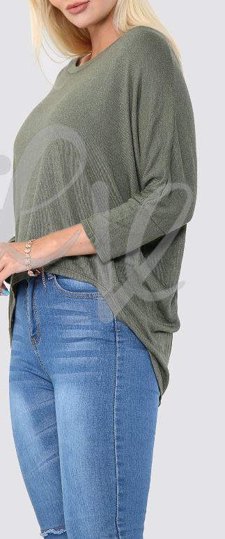 Plain drop hem oversized top