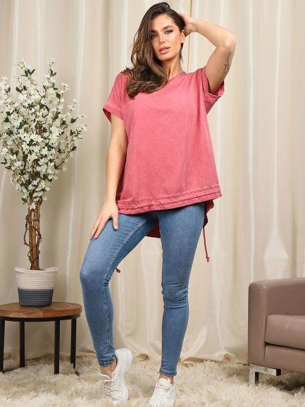 Drawstring hem top
