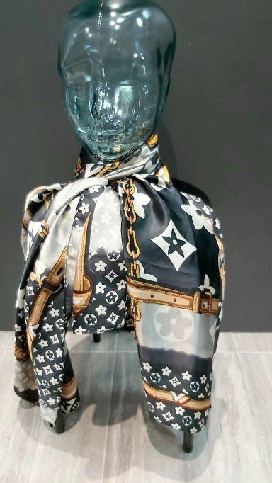 Satin designer inspired scarf