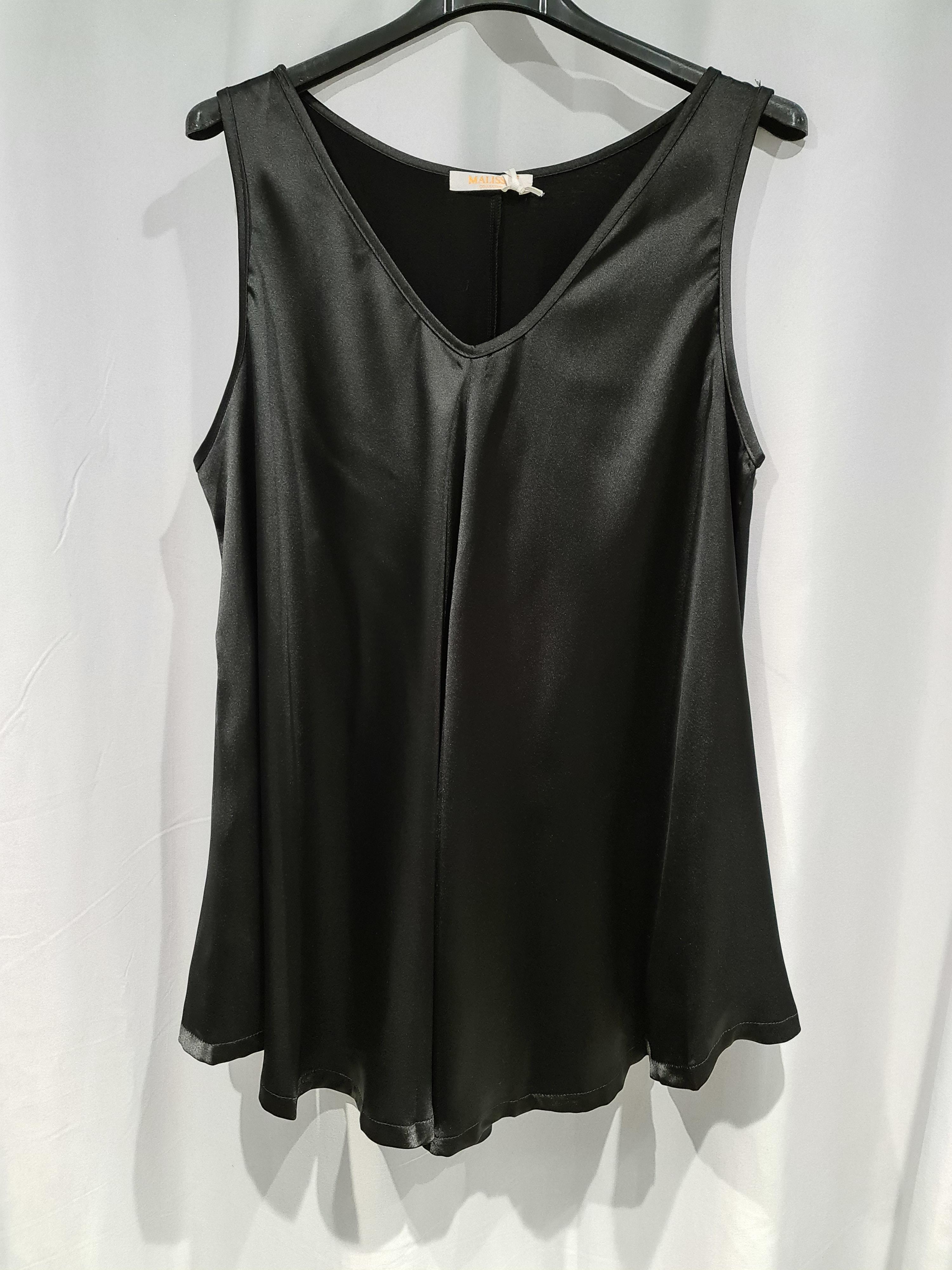 Black satin top
