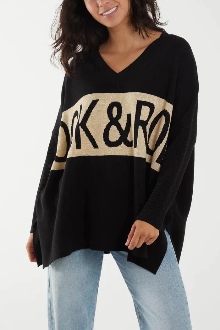 Black rock and roll jumper