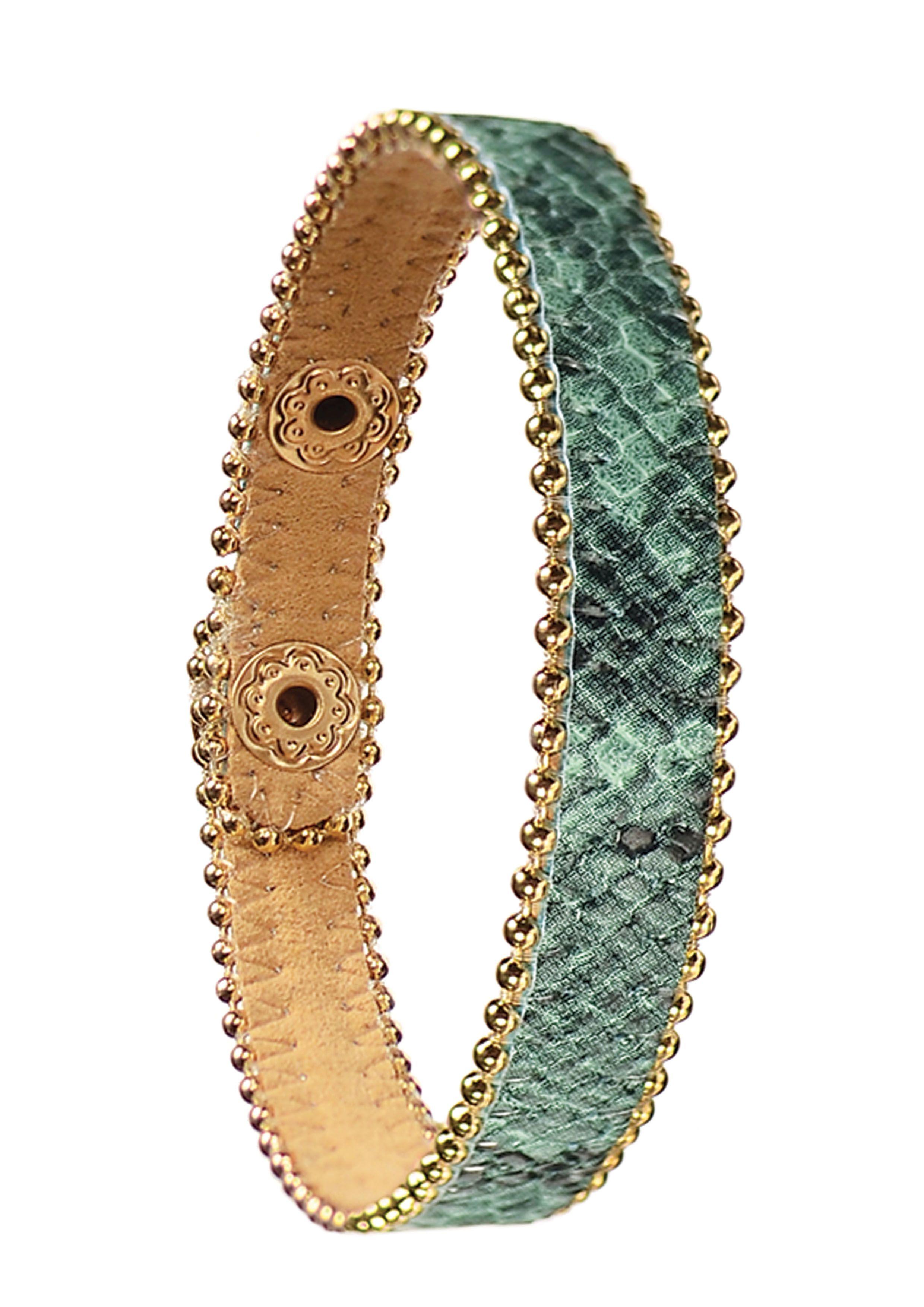 Faux snake PU beaded chain trim