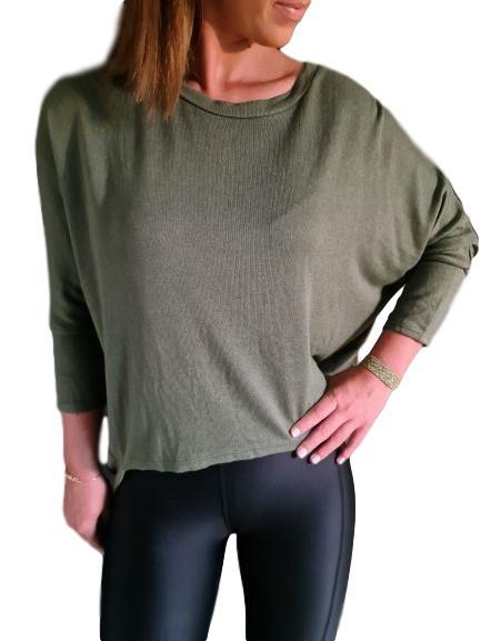 Plain drop hem oversized top