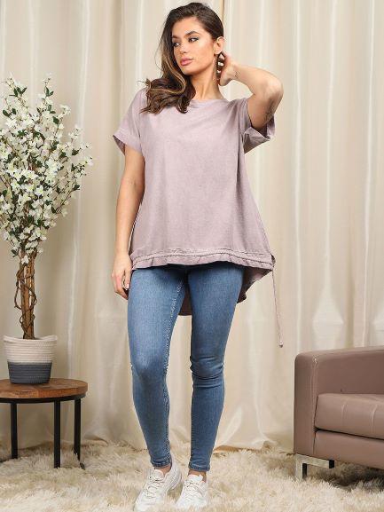 Drawstring hem top
