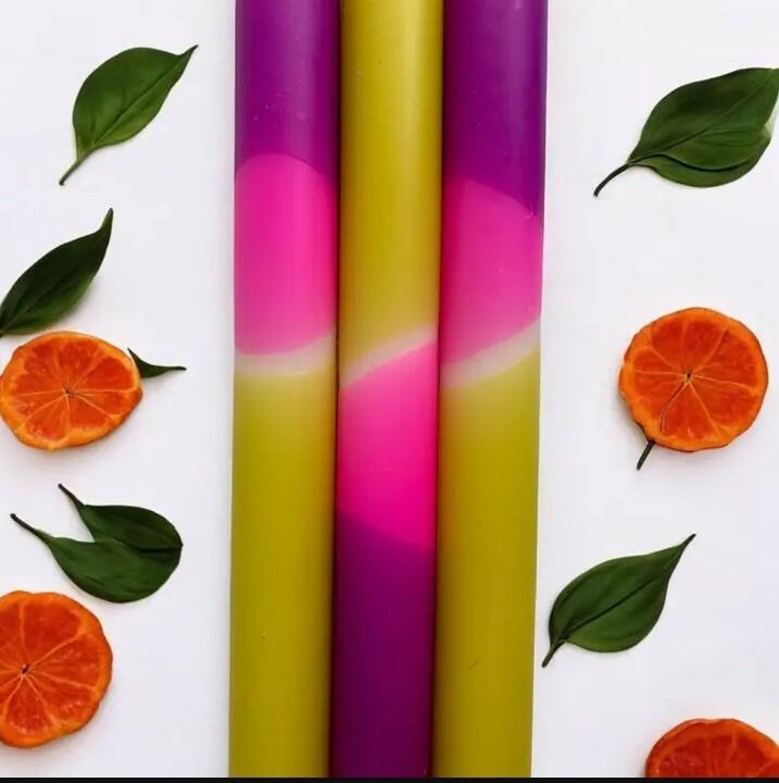Magenta mirage candle trio