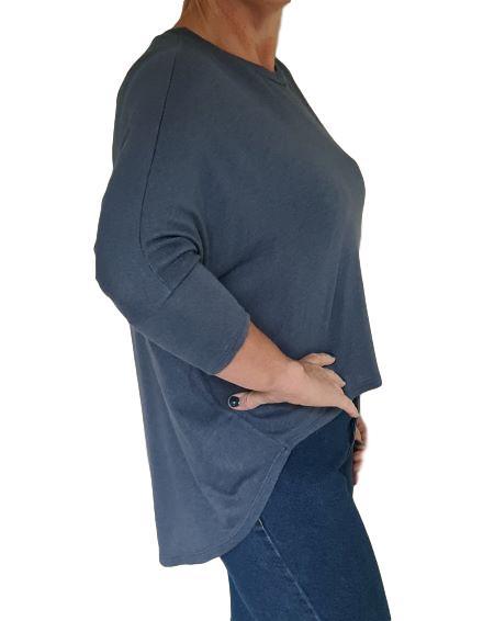 Plain drop hem oversized top