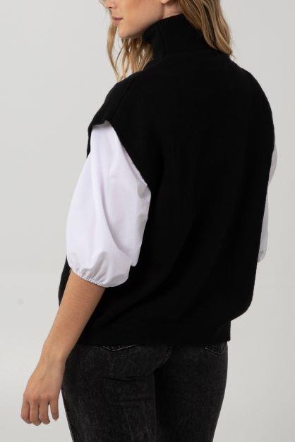 Knitted roll neck vest