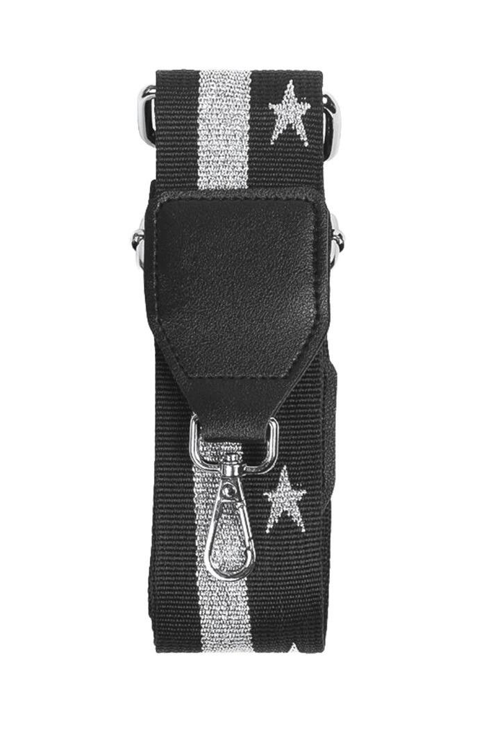 Black silver star stripe strap