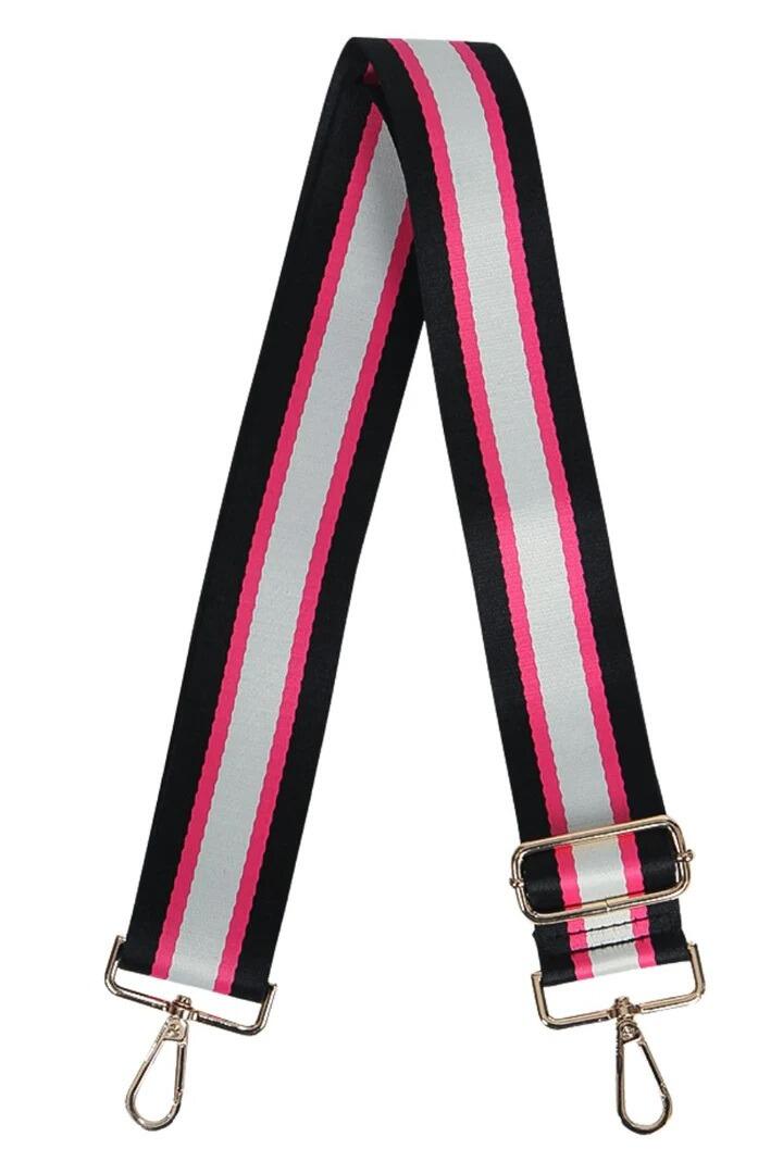 Black fuchsia stripe strap
