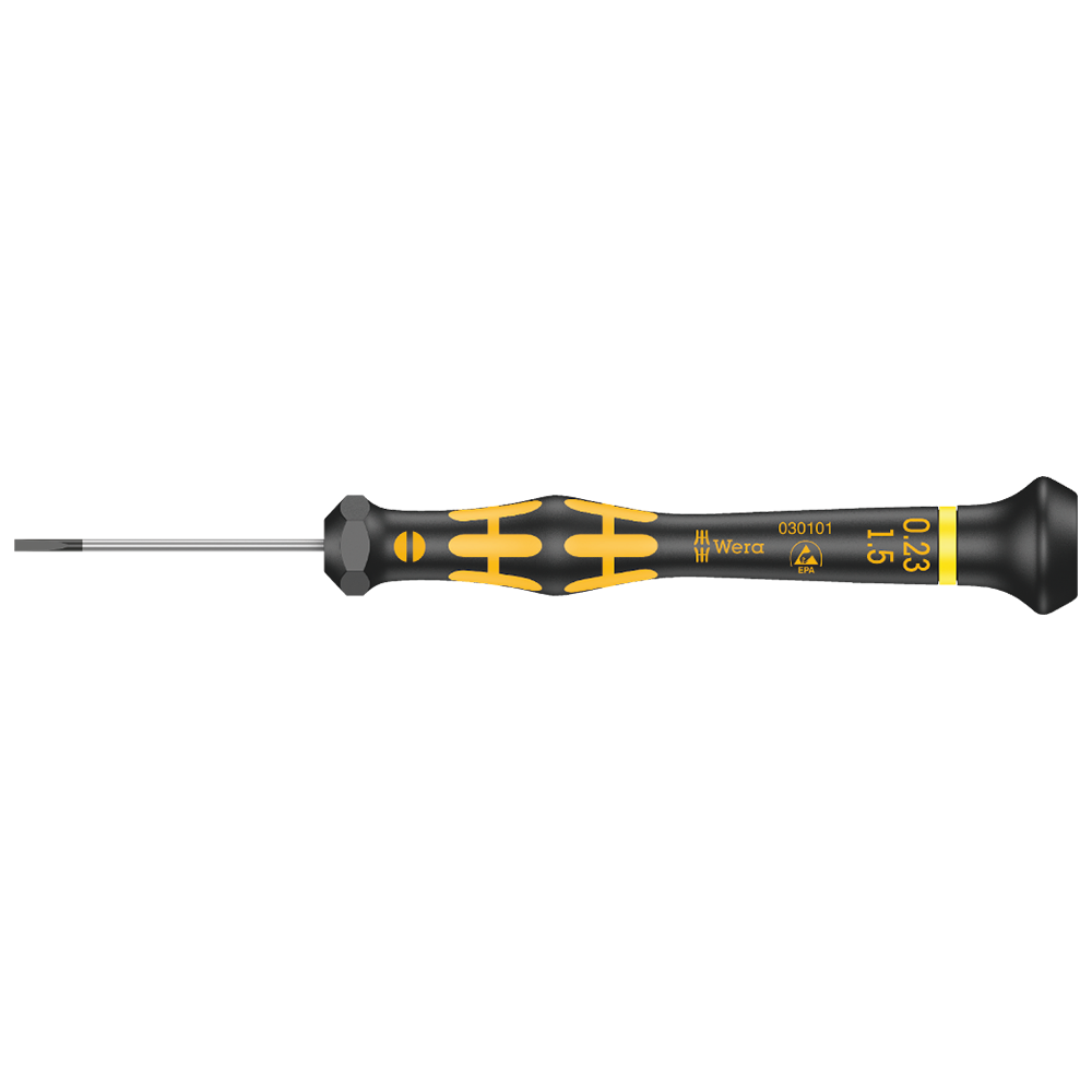 Wera 1578 A ESD Kraftform Micro Screwdriver for Slotted Scews 05030101001