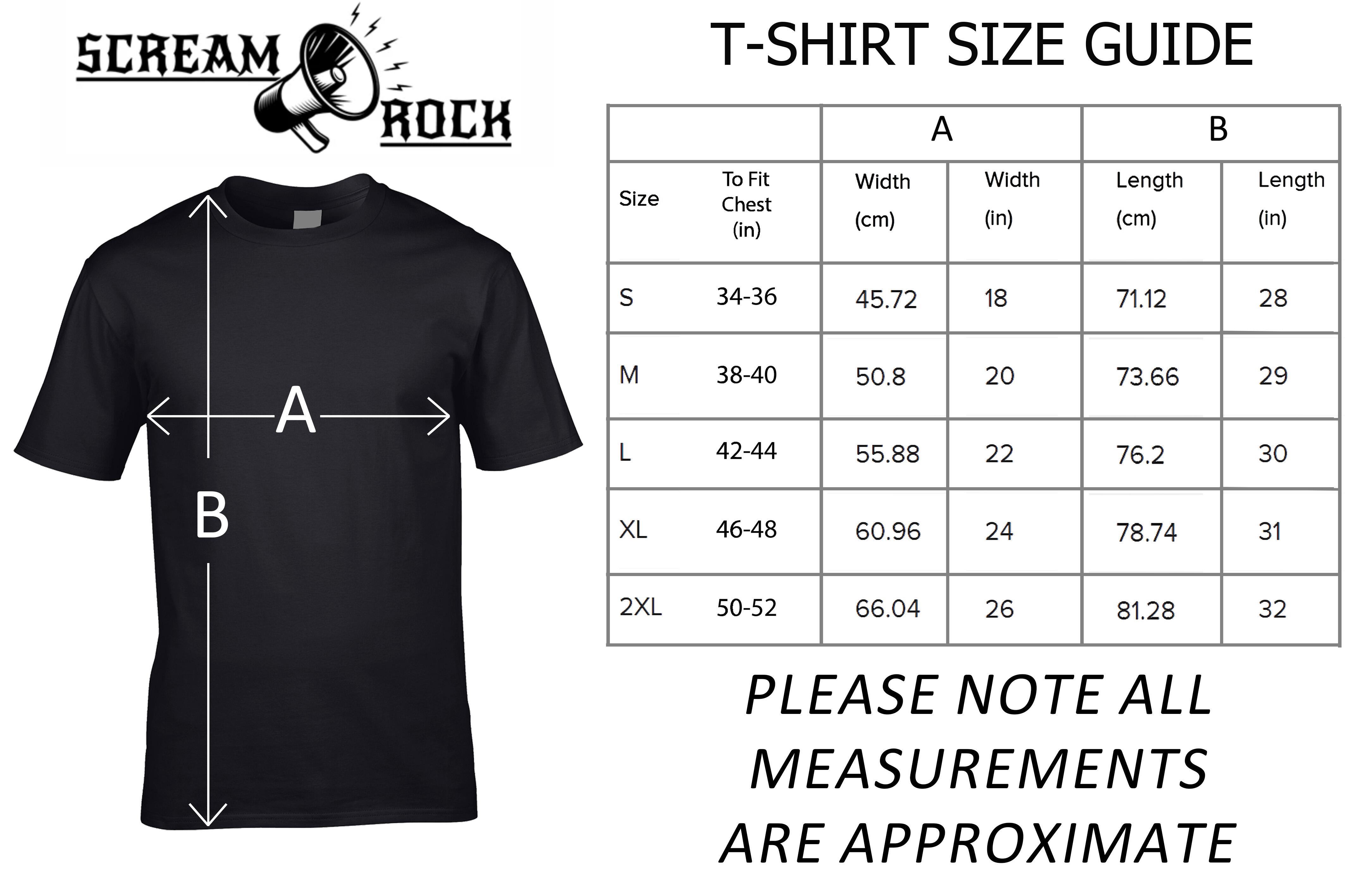 Size Charts for Men's, Women's, and Kids' Clothing | Scream Rock