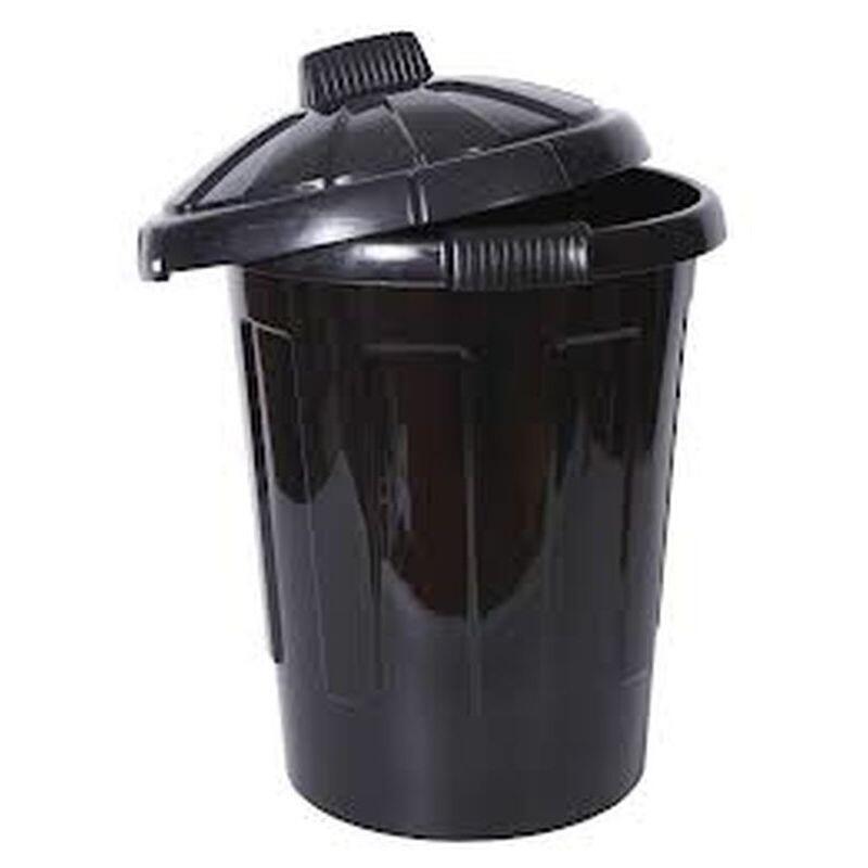 Large Black Bin with Lid – 80 Litre