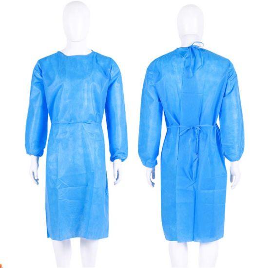 Blue Disposable Isolation Gown Protective Clothing (10 pack)