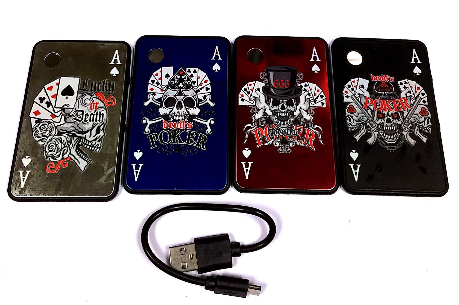 Champs Devils Poker Slim Card USB Igniter/Lighter in Gift Box Various ...