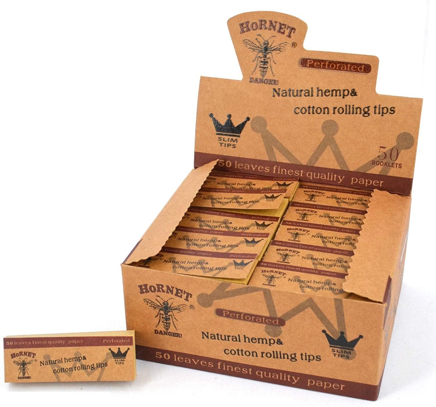 Hornet Natural Unbleached Brown Perforated Rolling Tips