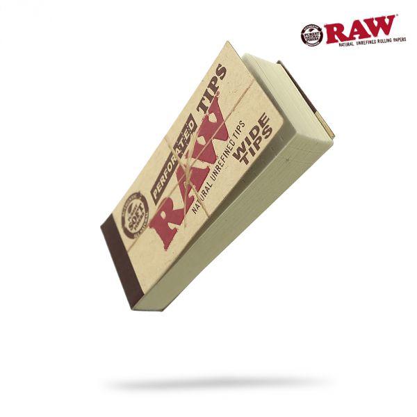 RAW PERFORATED WIDE TIPS NATURAL HEMP & COTTON ROLLING TIPS