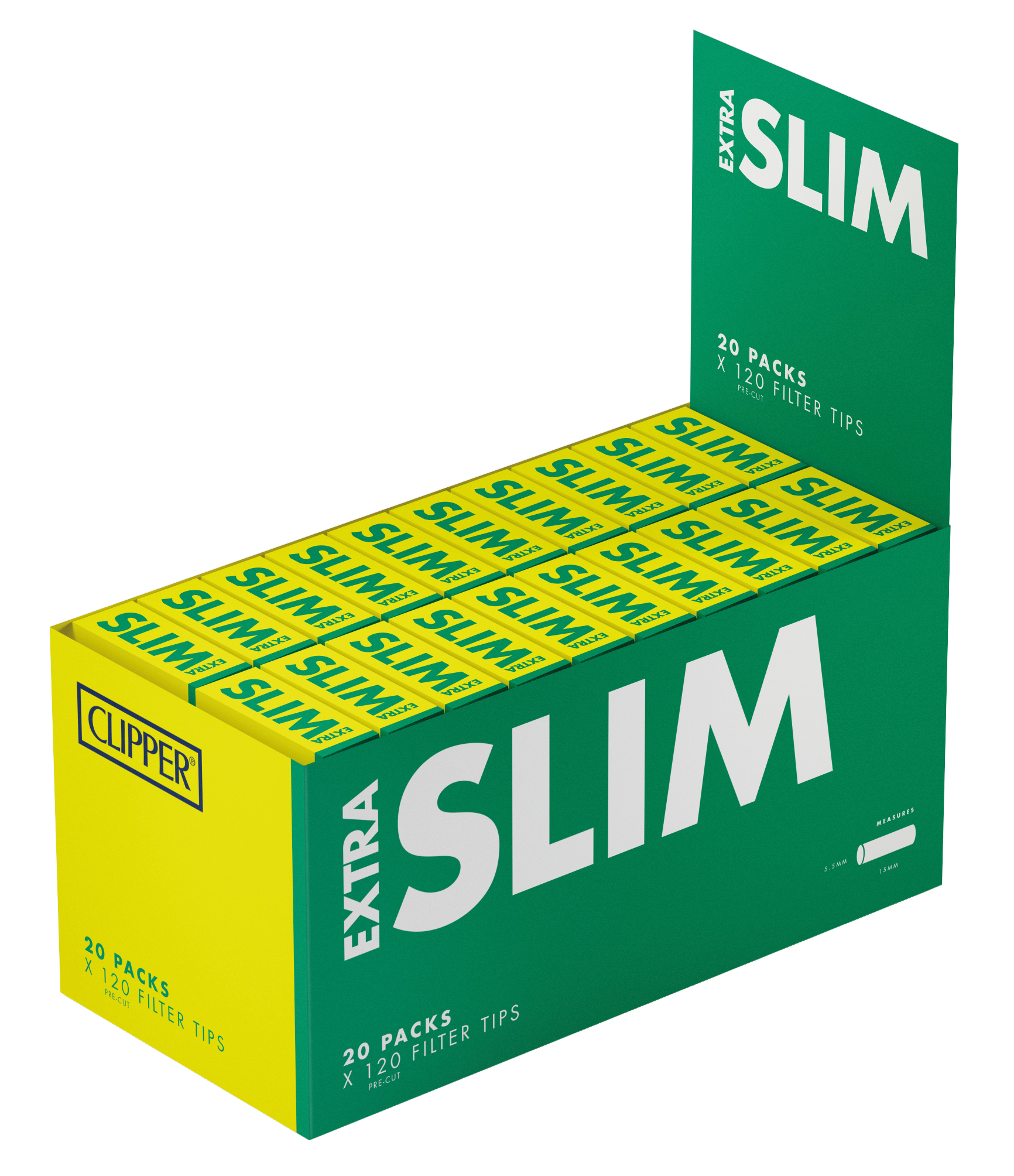 Clipper Extra Slim 5.5mm Pre Cut Filter Tips 120 Per Pack