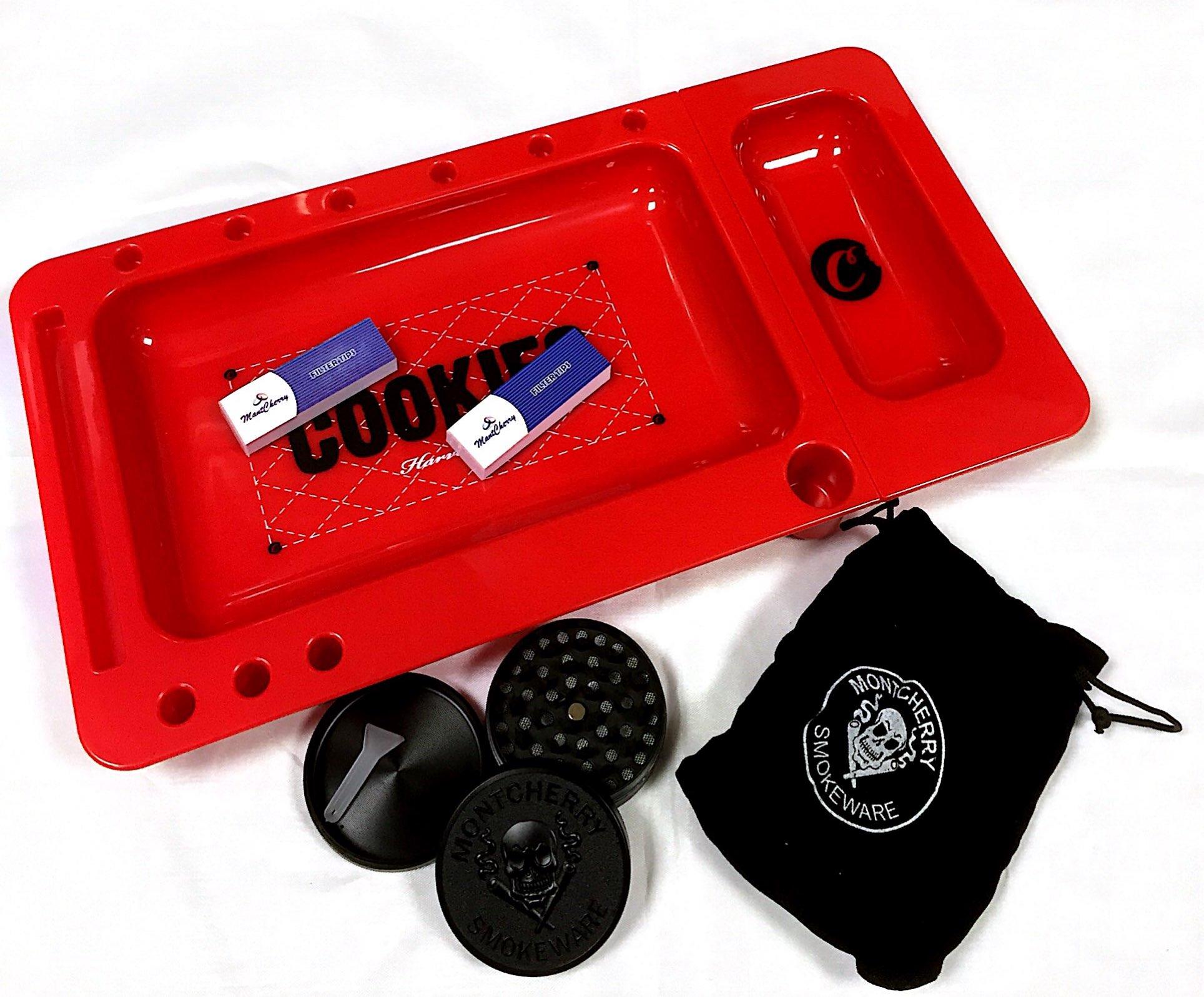 Cookies Harvest Club Black & Red Rolling Trays and Deals