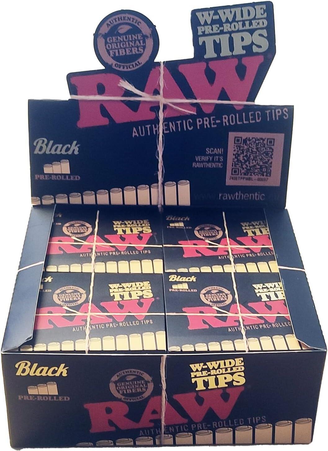 RAW BLACK W-WIDE PREROLLED TIPS NEW PRODUCT FROM RAW