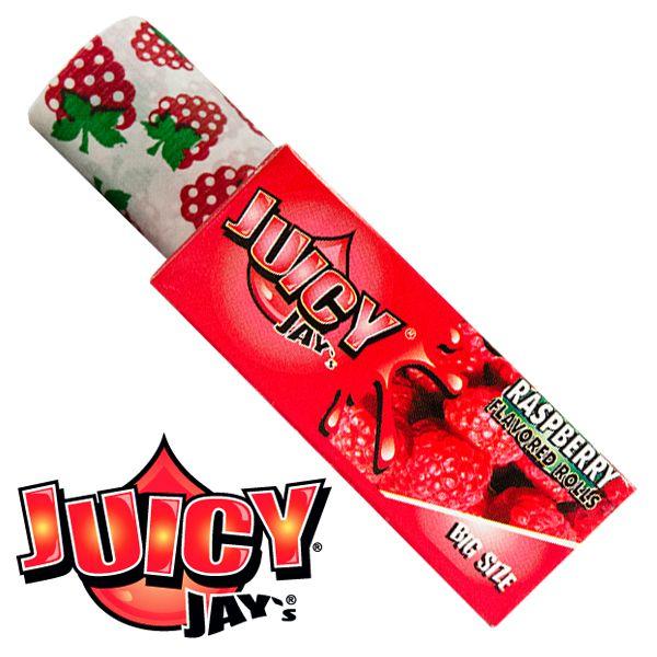 Juicy Jays ''Raspberry'' Flavoured Cigarette Rolling Papers on the Roll