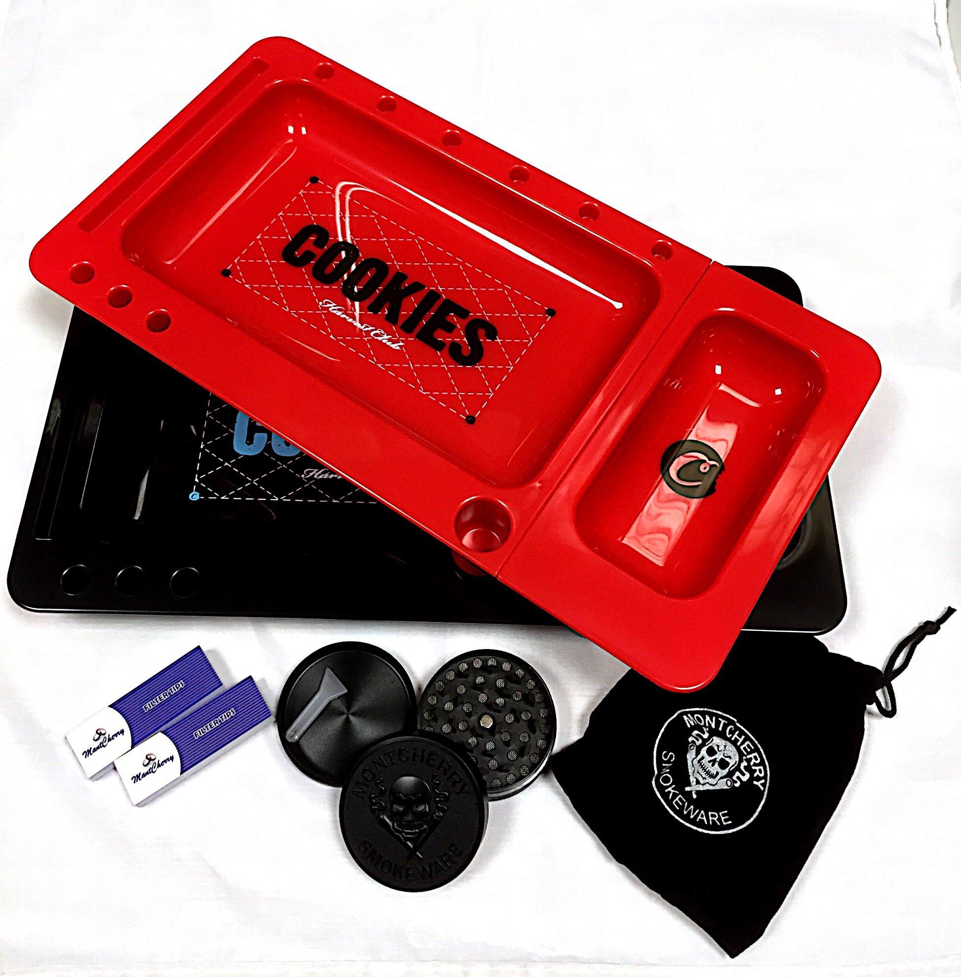 Cookies Harvest Club Black & Red Rolling Trays and Deals