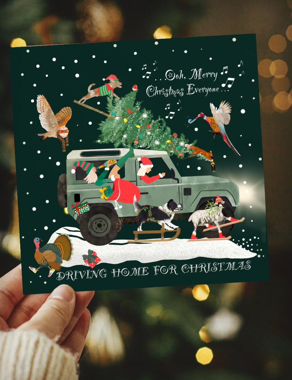 Driving Home for Christmas Card