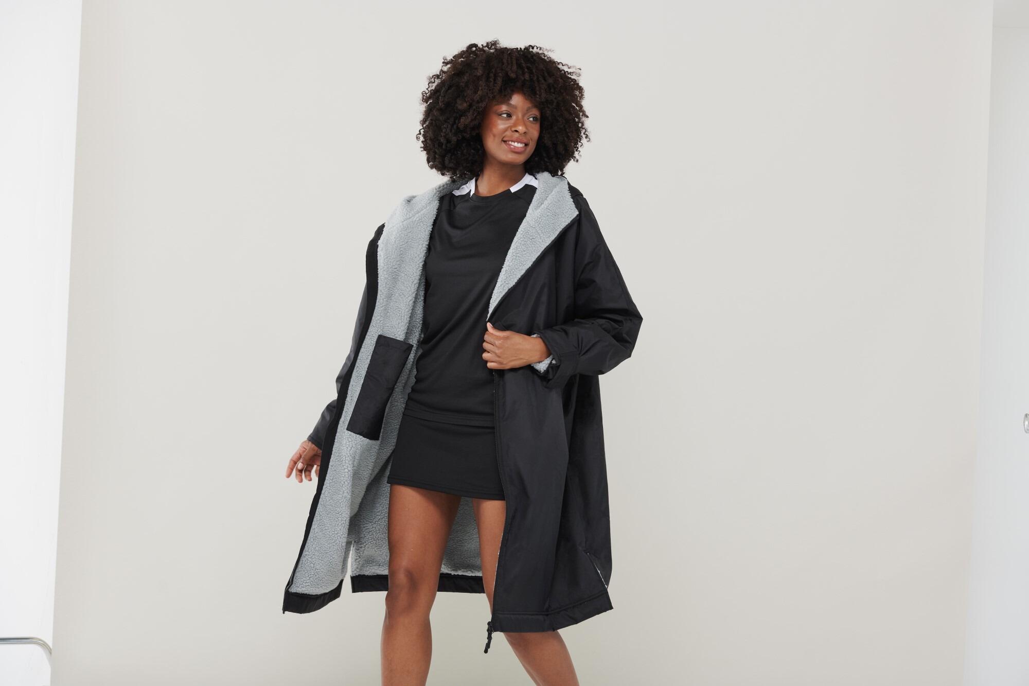 Navy Blue All Weather Waterproof Hooded Robe