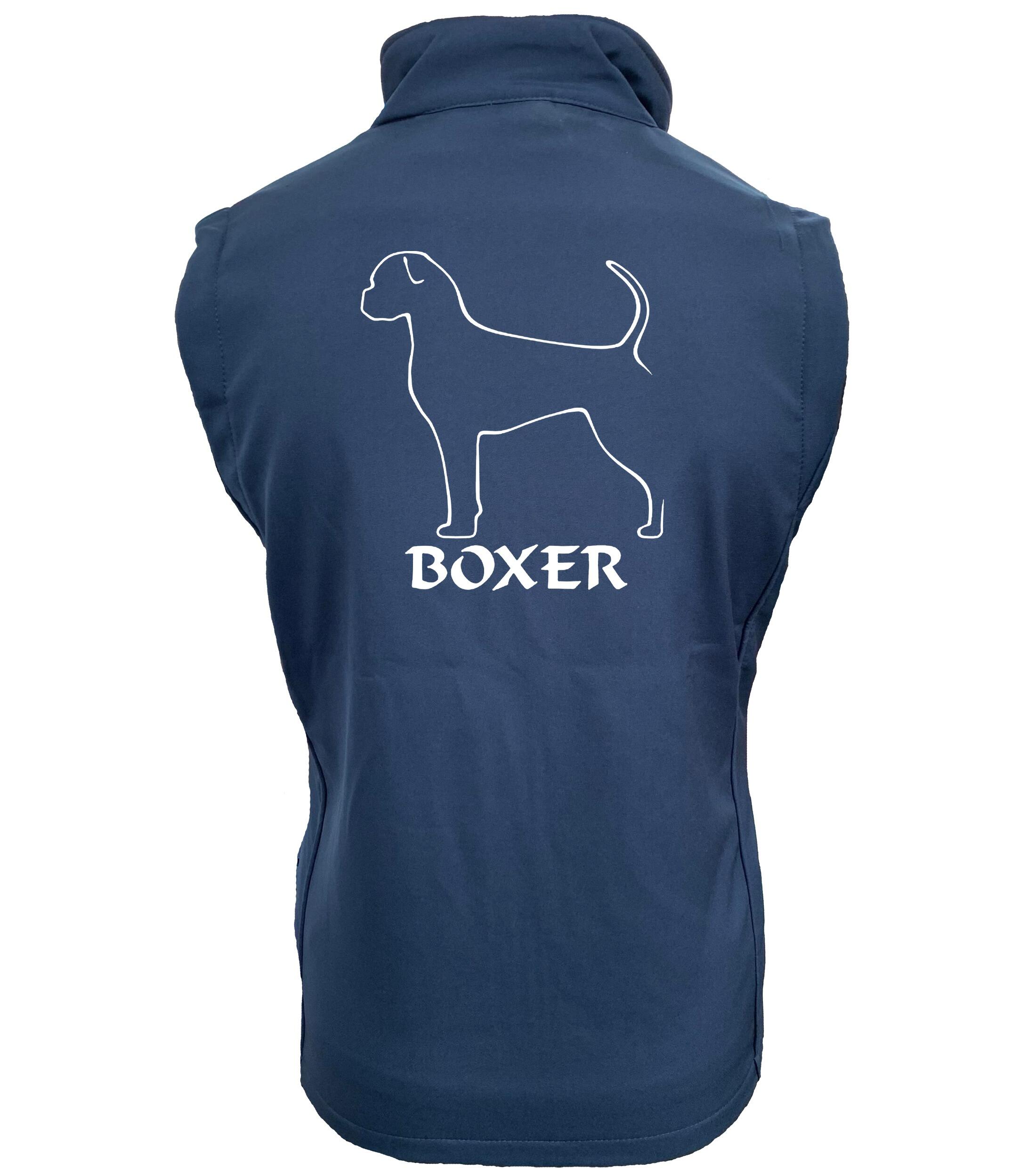 Female Boxer Ear Drop (2) Softshell Jacket Navy Royal (White)