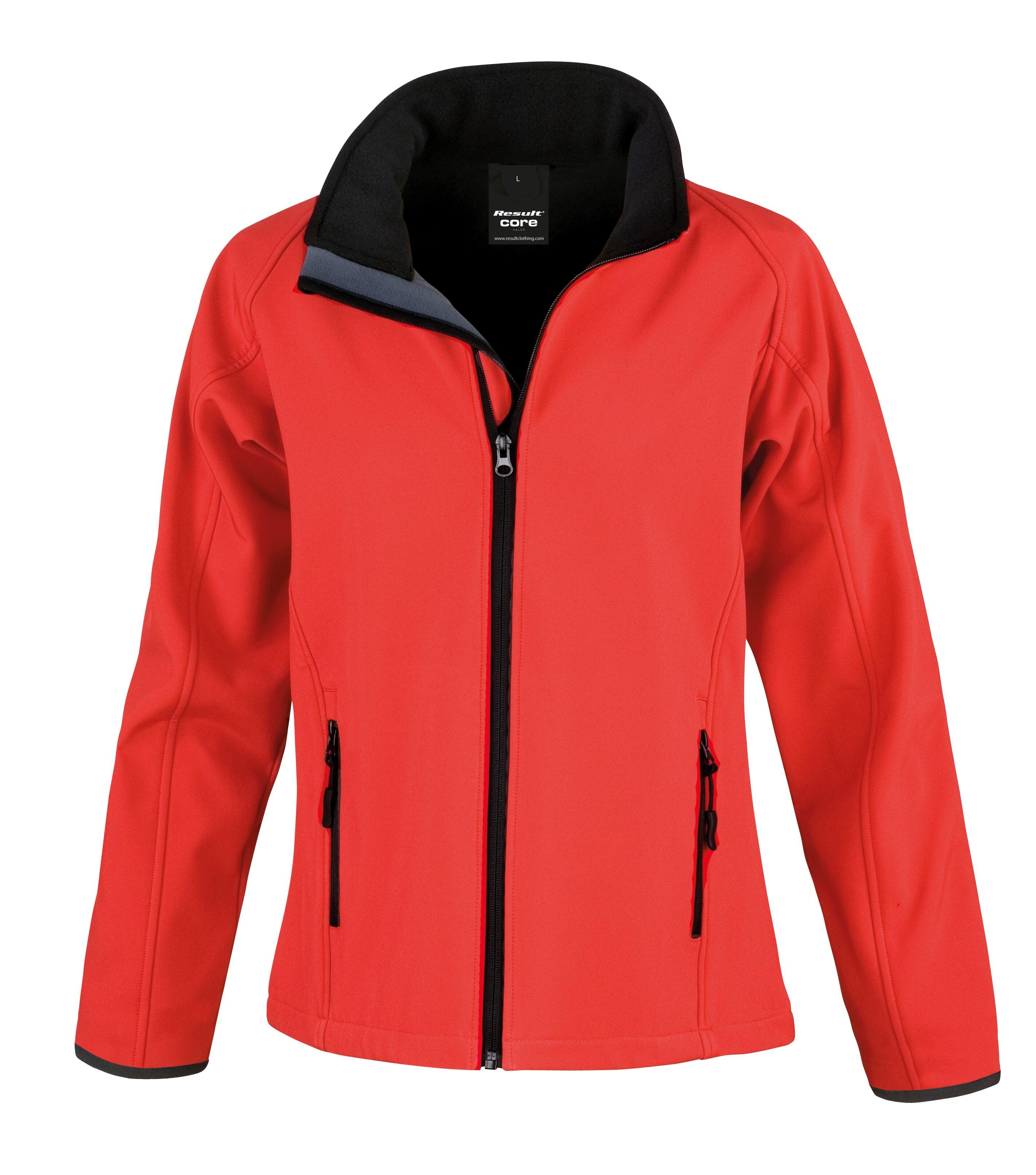 Female Cane Corso Softshell Jacket Red (Black)