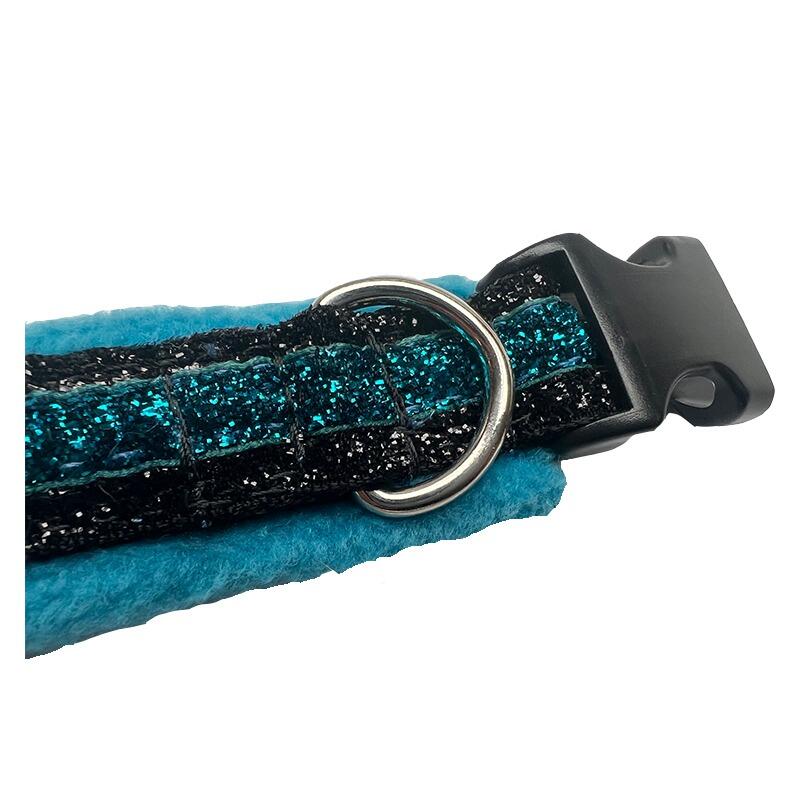 Sapphire Blue Sparkly Fleece Collar
