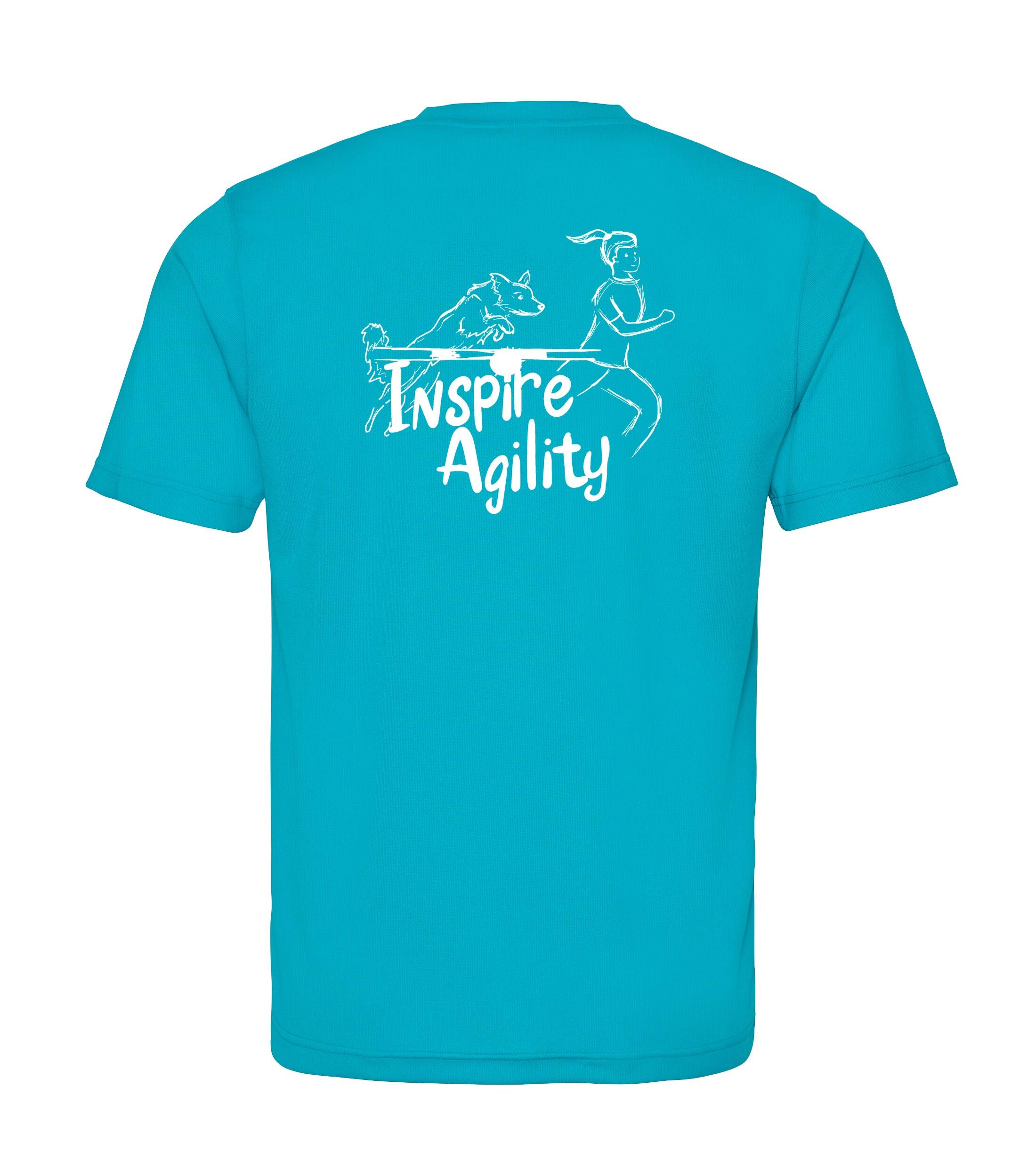 Inspire Agility 2023 Cool T-Shirt Turquoise Blue (White)